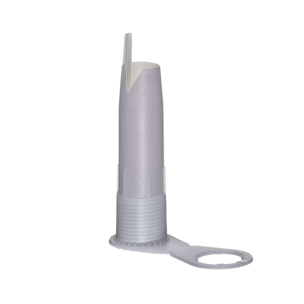 Clip nozzle V-seam with guide pin